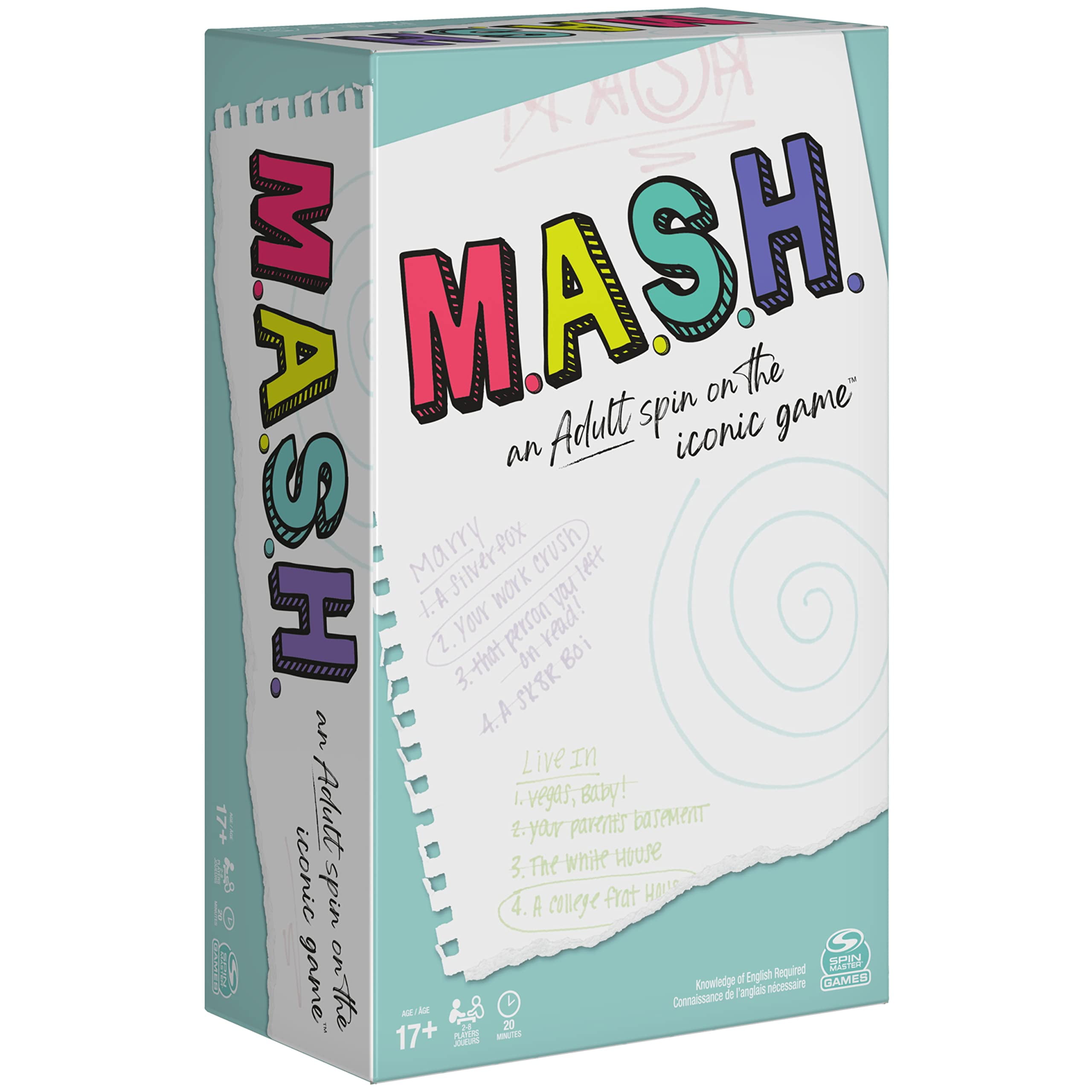 Spin Master Games MASH, Fortune Telling BSL1 Adult Party Game, for Ages ...