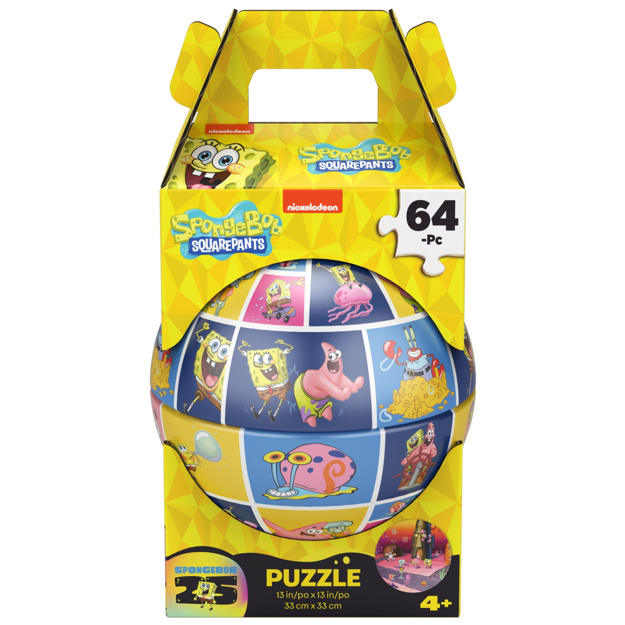 Spin Master Games, Spongebob Squarepants, 64-Piece Puzzle Sphere, Round ...