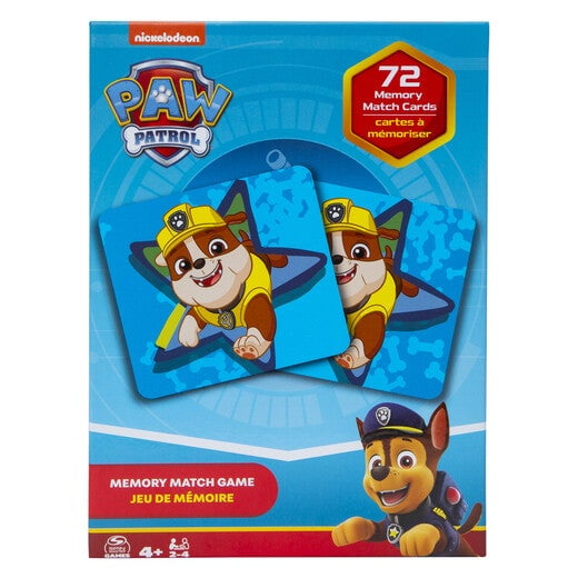 Spin Master Paw Patrol Memory Matching Game - 72 Memory Cards - Walmart.com
