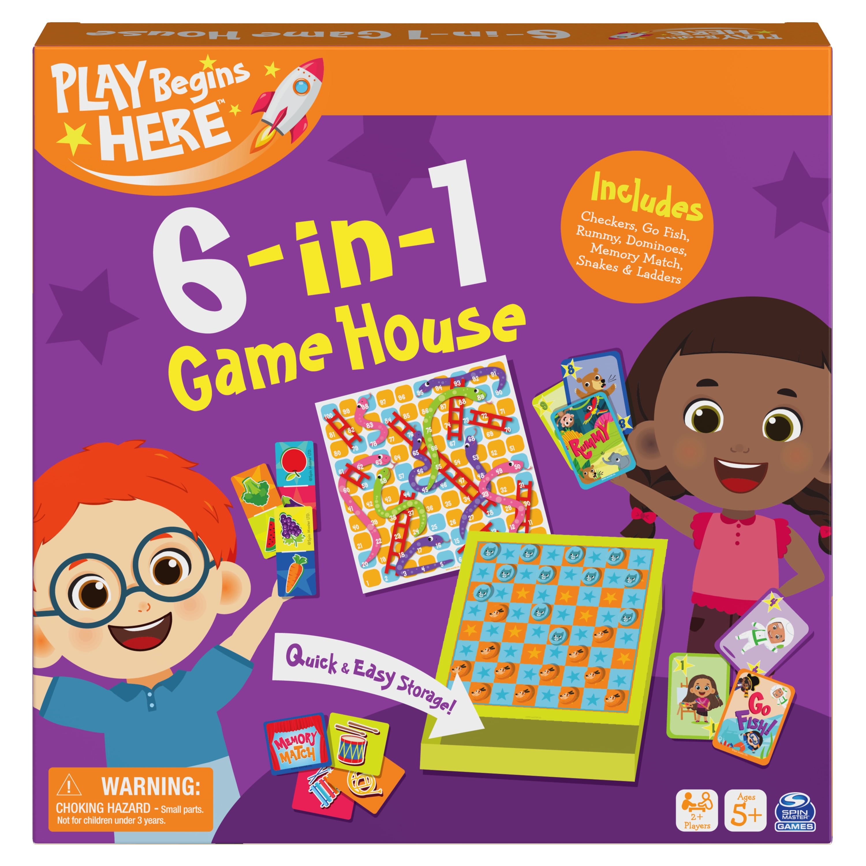 Spin Master Play Begins 6n1 Slide Top Game - Walmart Business Supplies