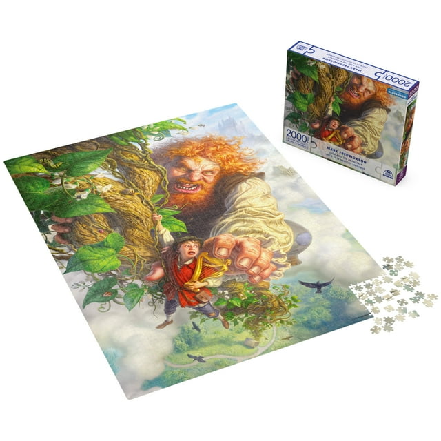 Spin Master Puzzles, Jack and the Beanstalk 2000-Piece Jigsaw Puzzle Fairytale Artist Mark ...