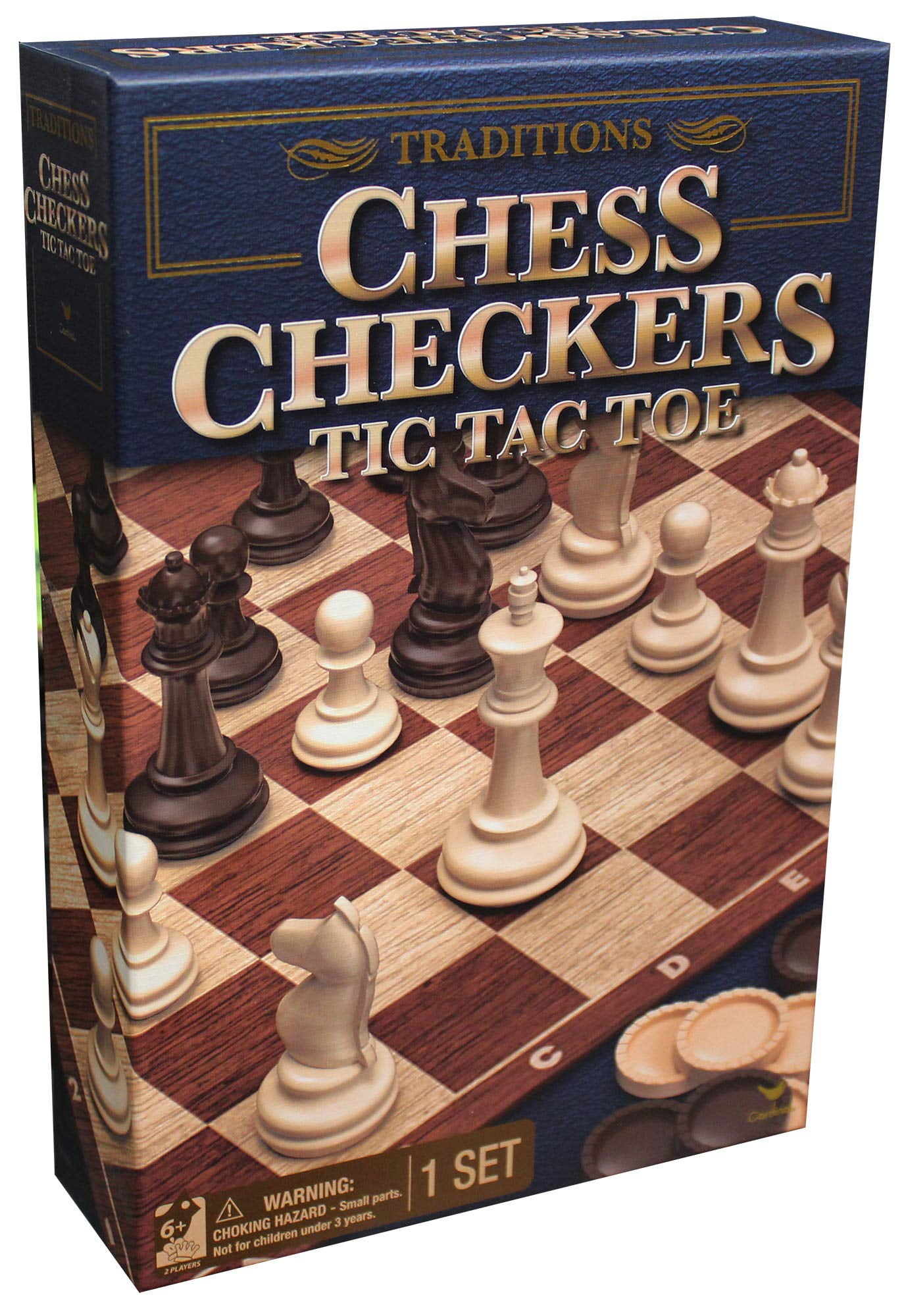 Spin Master Traditions Chess, STF9 Checkers, and Tic Tac Toe Set ...