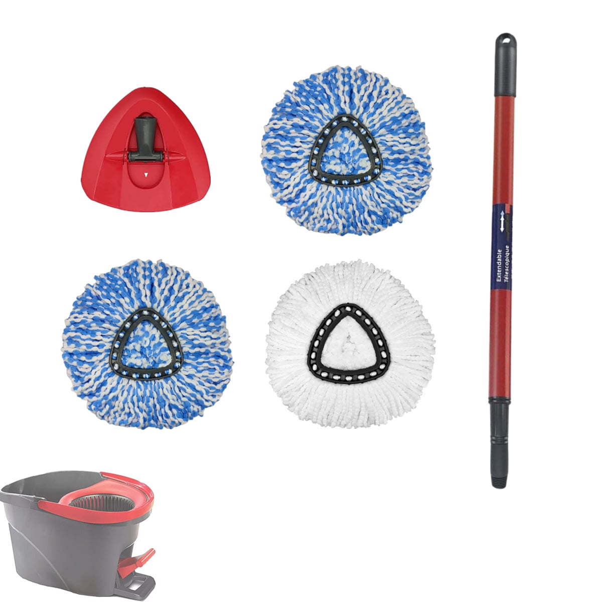 O-Ceda Easywring Spin Mop Accessories - 1 Tank, 3 Machine Washable ...