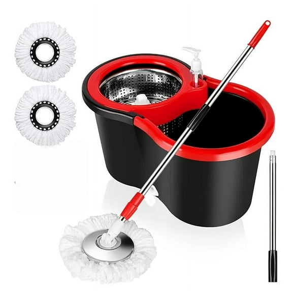 Spin Mop And Bucket Set, Mop And Bucket with Wringer Set, 360°Spin Mop ...