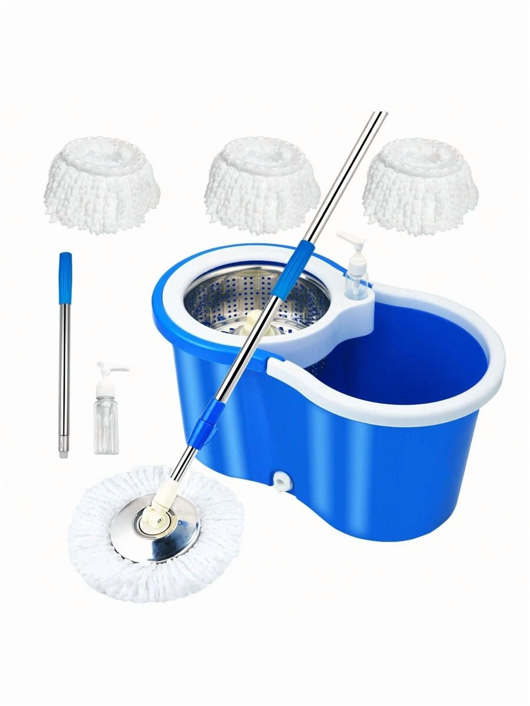 Spin Mop And Bucket With Wringer Set, 360° Mop And Bucket System With 3 ...