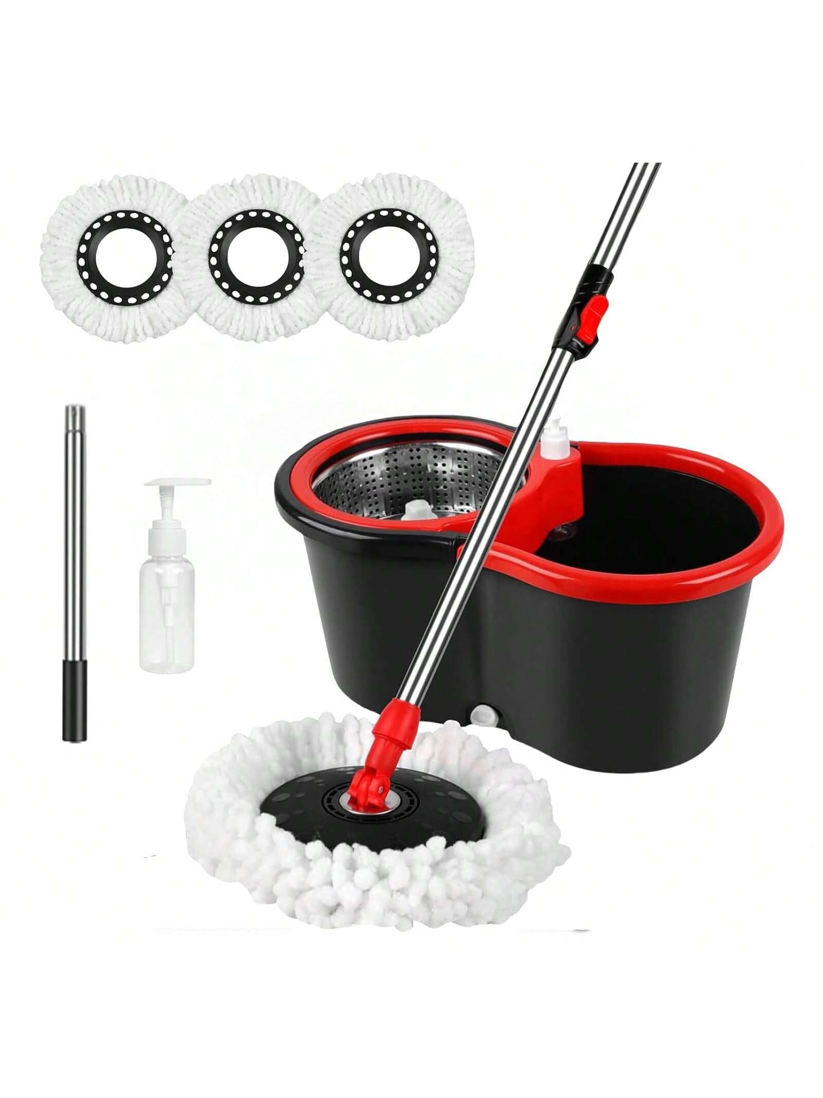 Spinning Mop Spin Mop & Bucket Set - 360° Rotating, Stainless Steel ...
