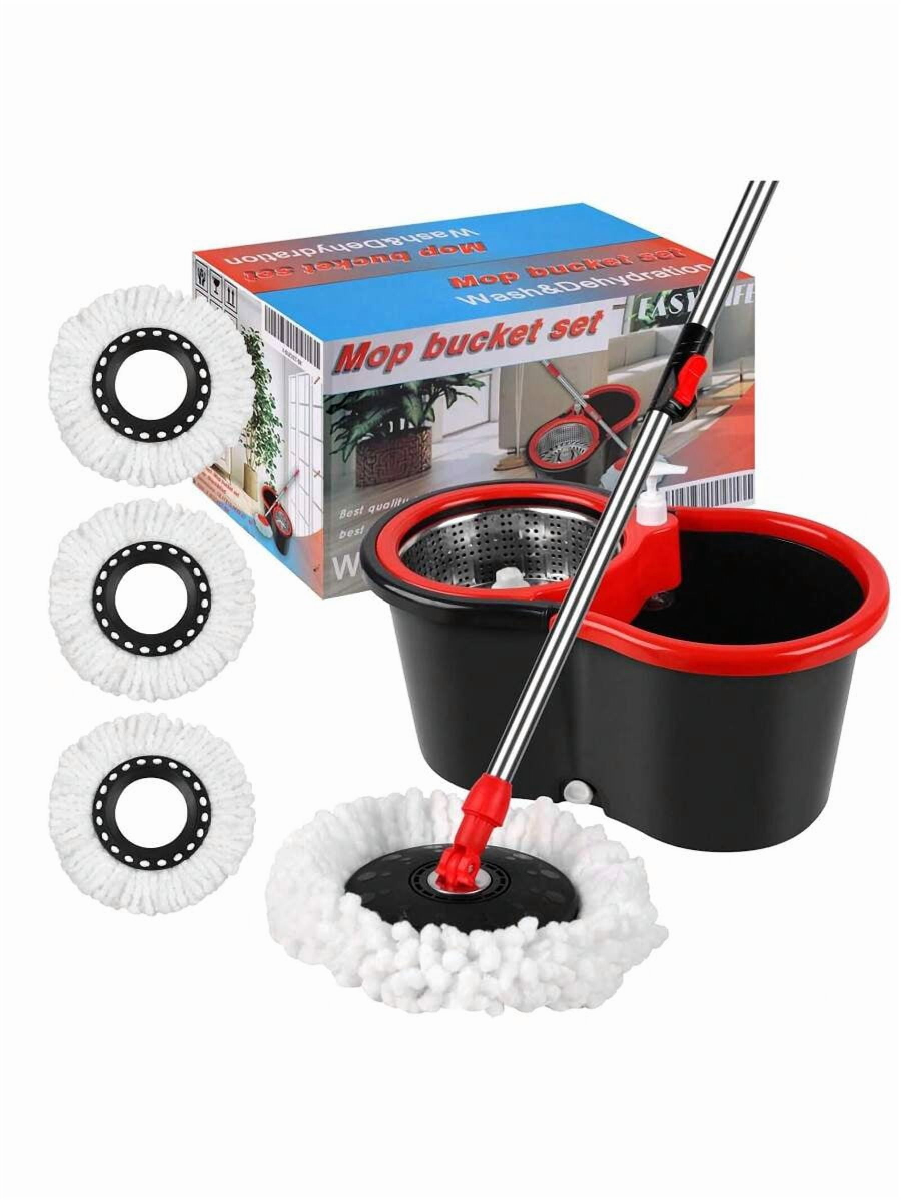 Spin Mop And Bucket With Wringer Set, 360° Mop And Bucket System With 3 ...