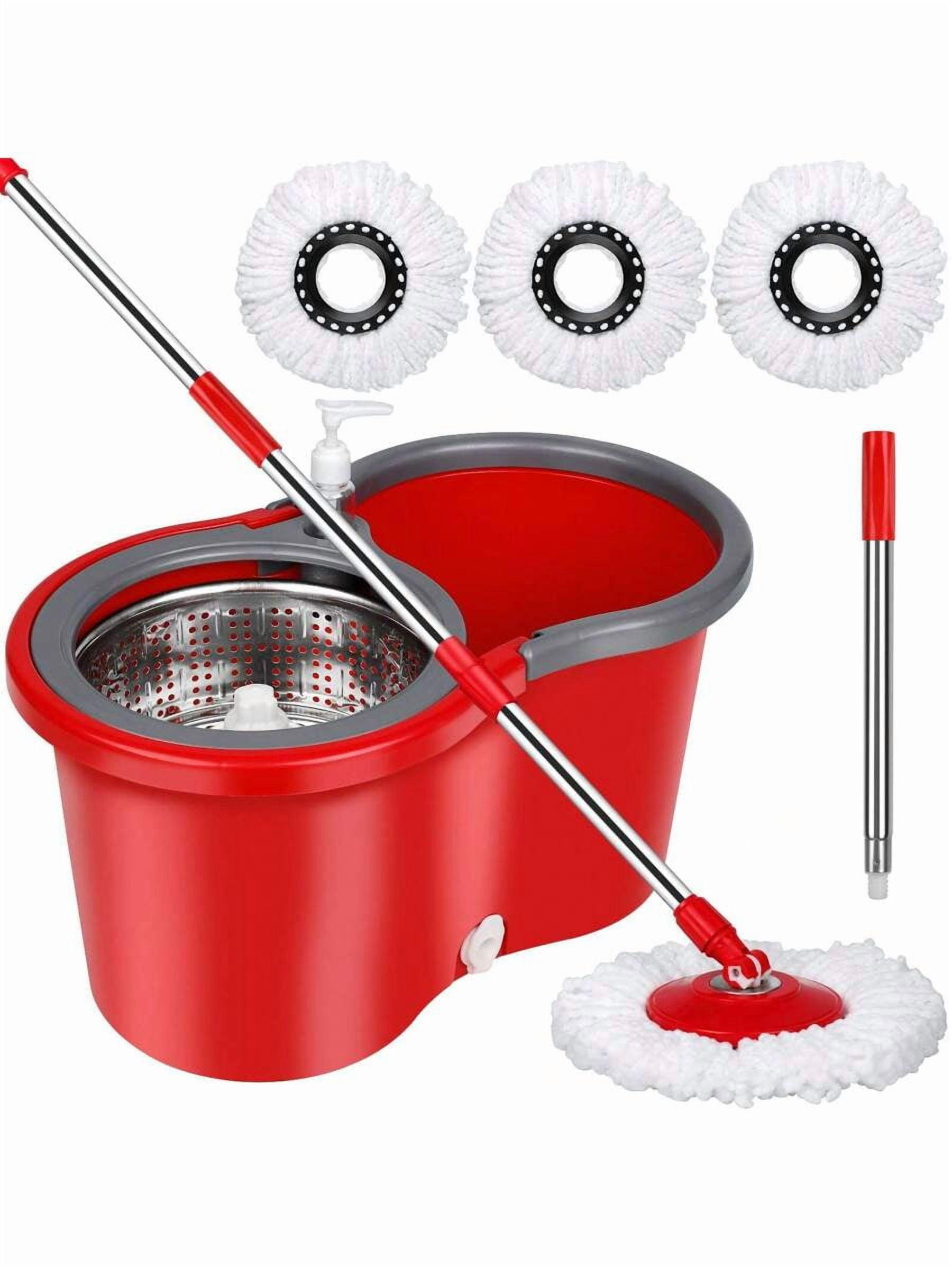 Spin Mop And Bucket With Wringer Set, 360° Mop And Bucket System With 3 ...