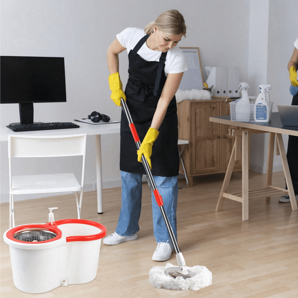 Spin Mop And Bucket With Wringer Set, 360° Mop And Bucket System With 3 ...