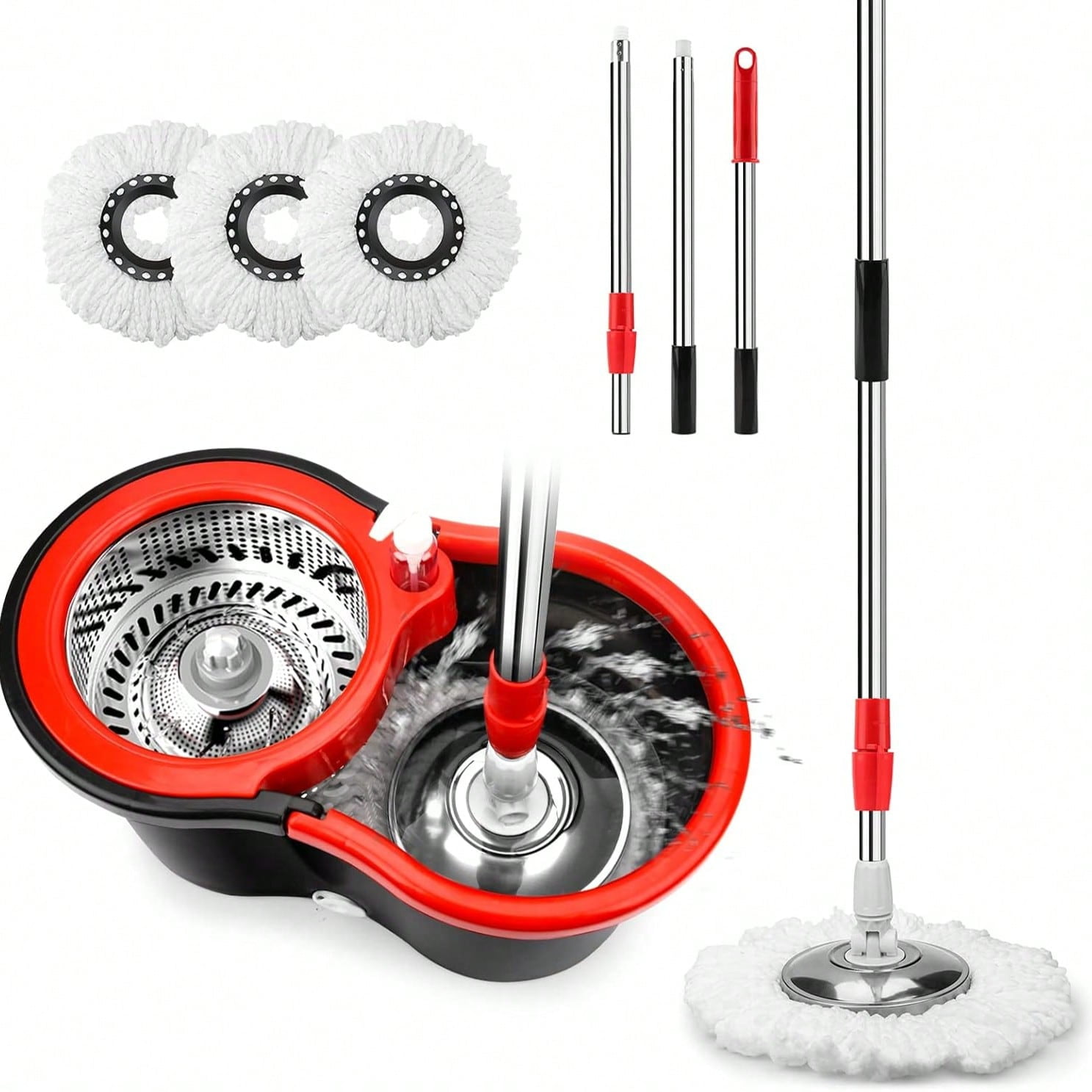 Spin Mop And Bucket, Mop And Bucket With Wringer Set 360° Spinning Mop ...