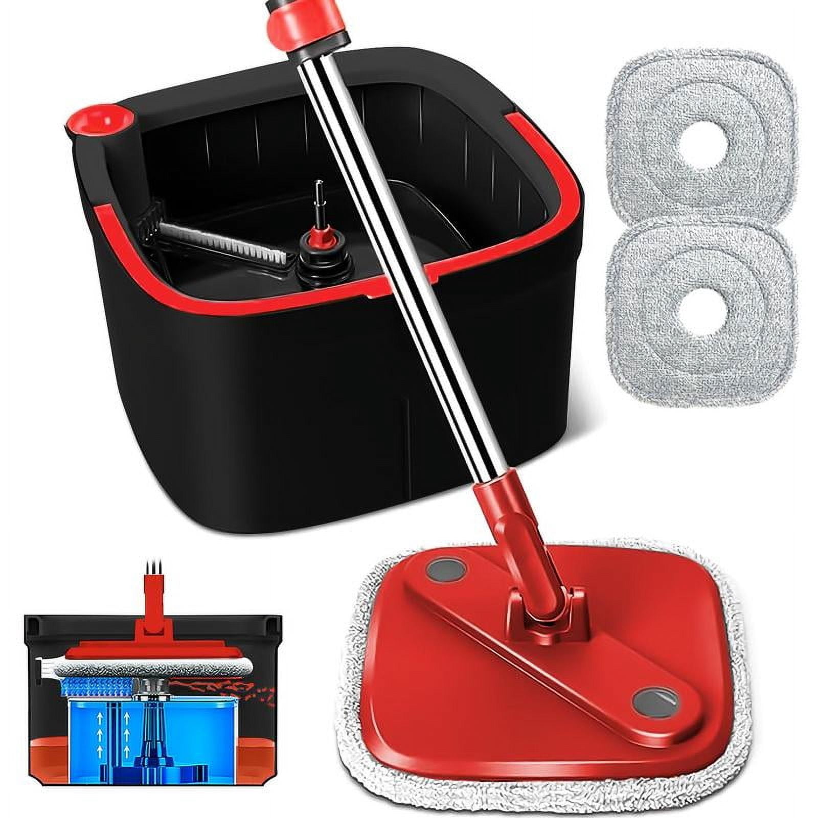 Spin Mop and Bucket with Self Separation Dirty and Clean Water System ...