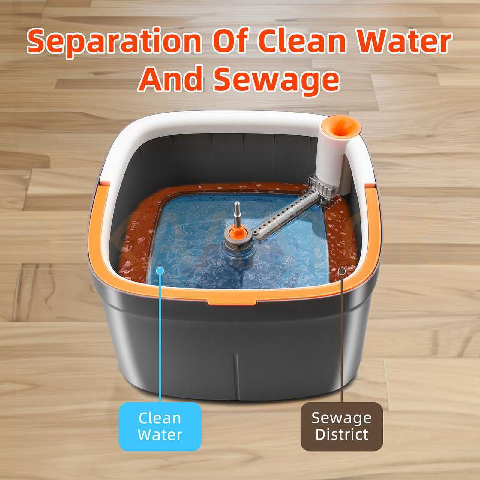 Spin Mop and Bucket with Self Separation Dirty and Clean Water System ...