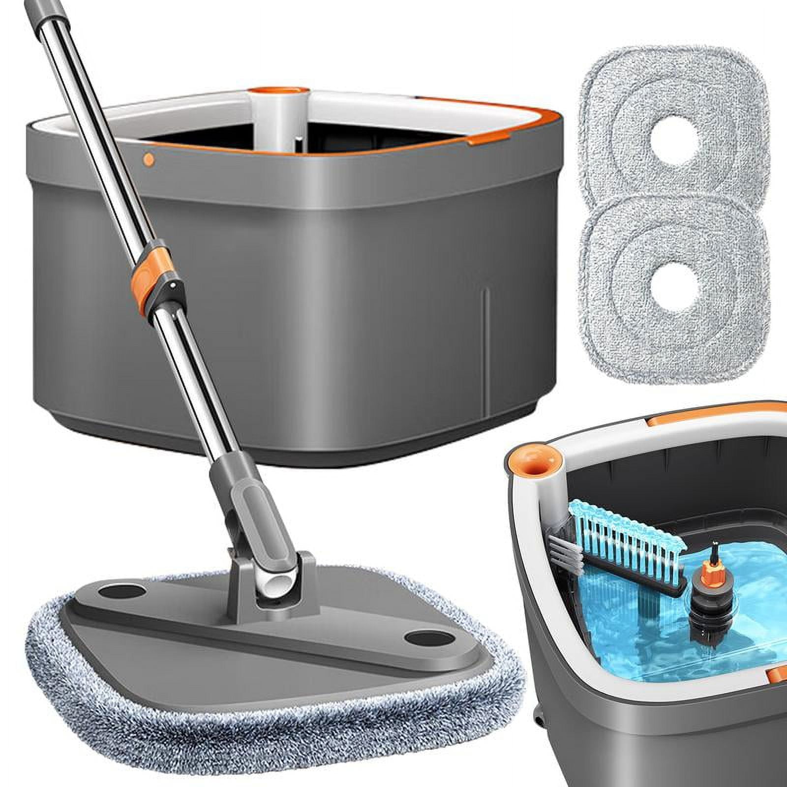 Spin Mop and Bucket with Self Separation Dirty and Clean Water System ...