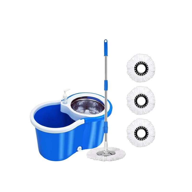 Spin Mop and Bucket Set, 360° Spinning Mop Bucket System with 3 ...