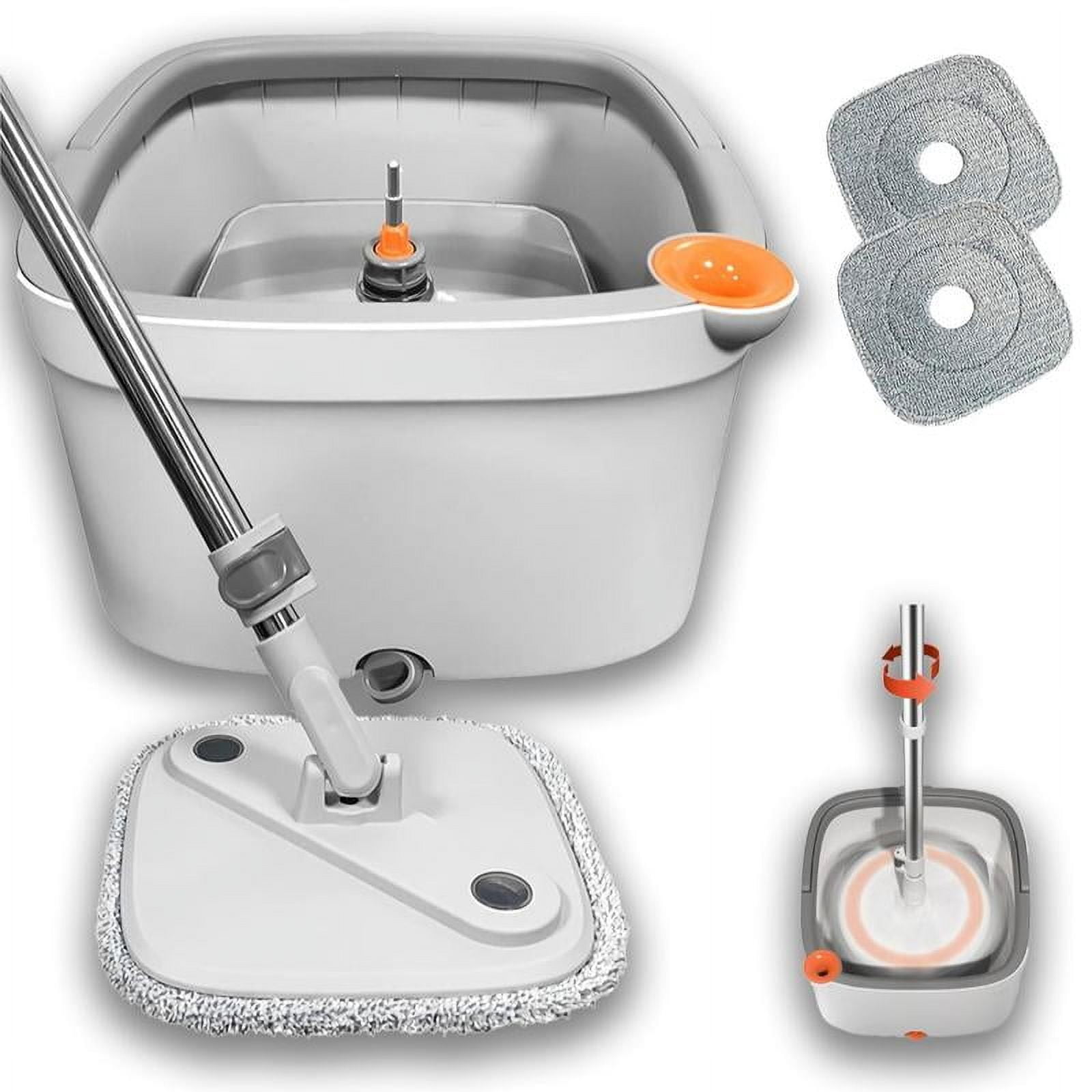 Spin Mop Bucket Set with Self-Separating Dirty & Clean Water System ...