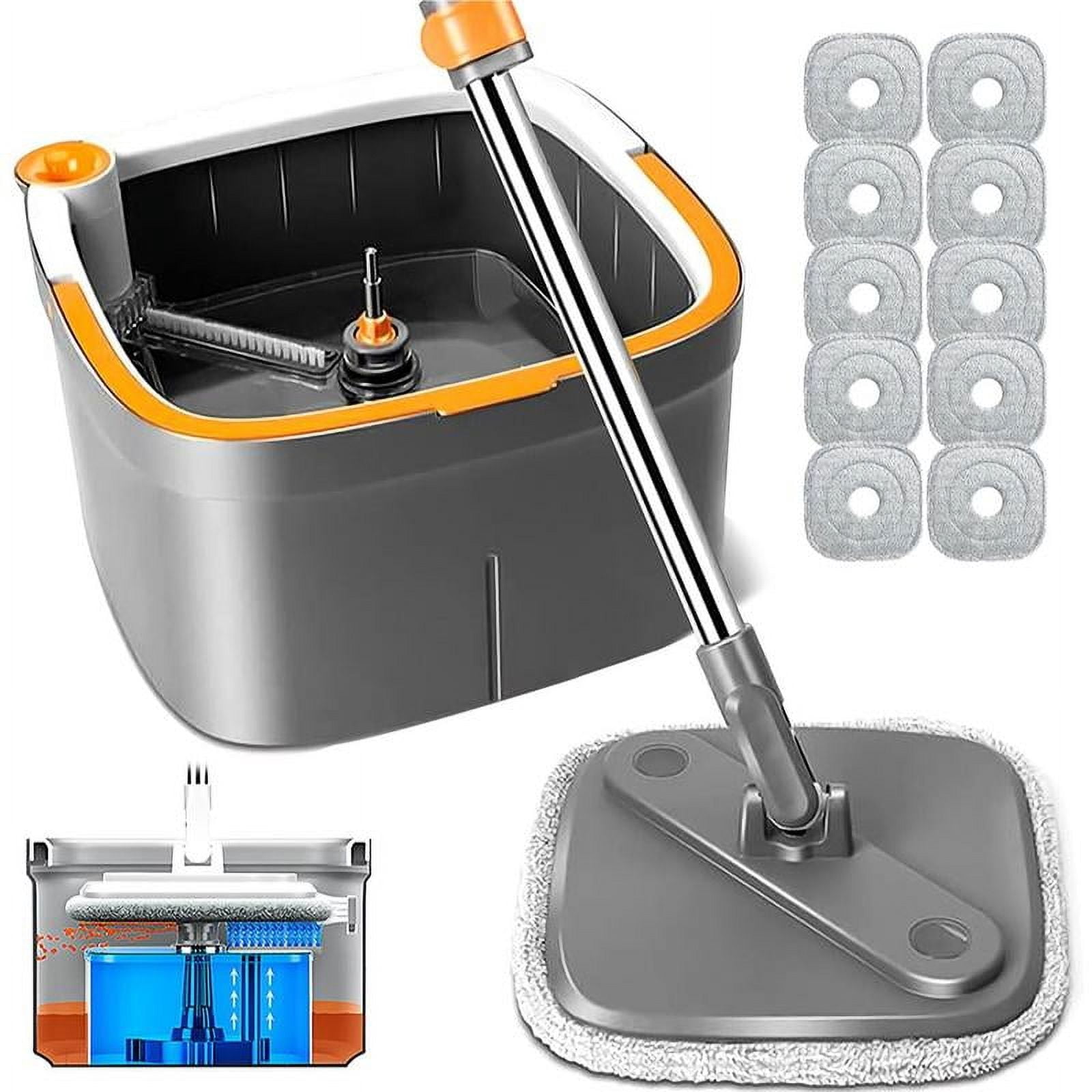Spin Mop Bucket Set with Self-Separating Dirty & Clean Water System ...