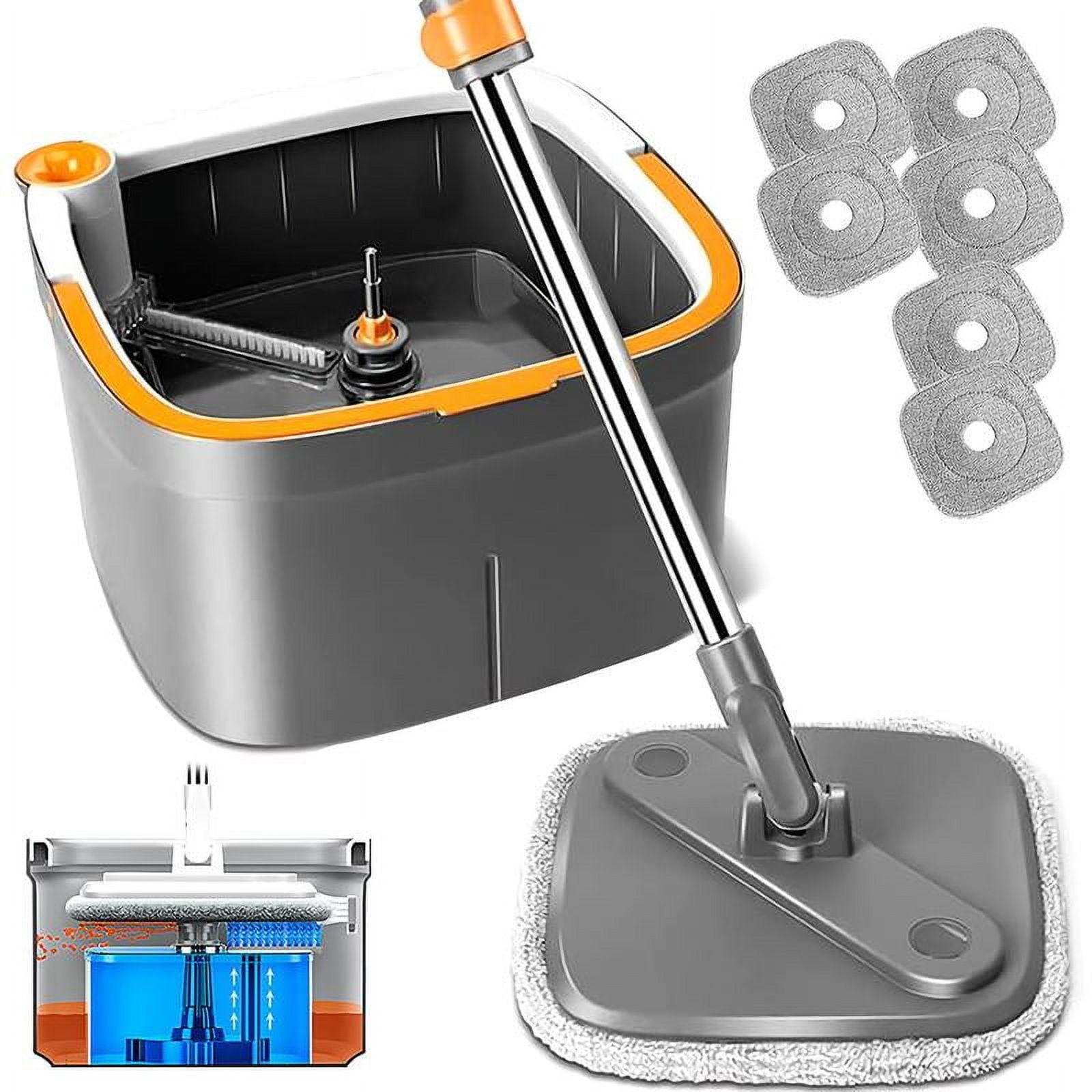 Spin Mop Bucket Set with Self-Separating Dirty & Clean Water System ...