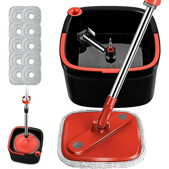 Spin Mop and Bucket Set with Self Separation Dirty and Clean Water ...