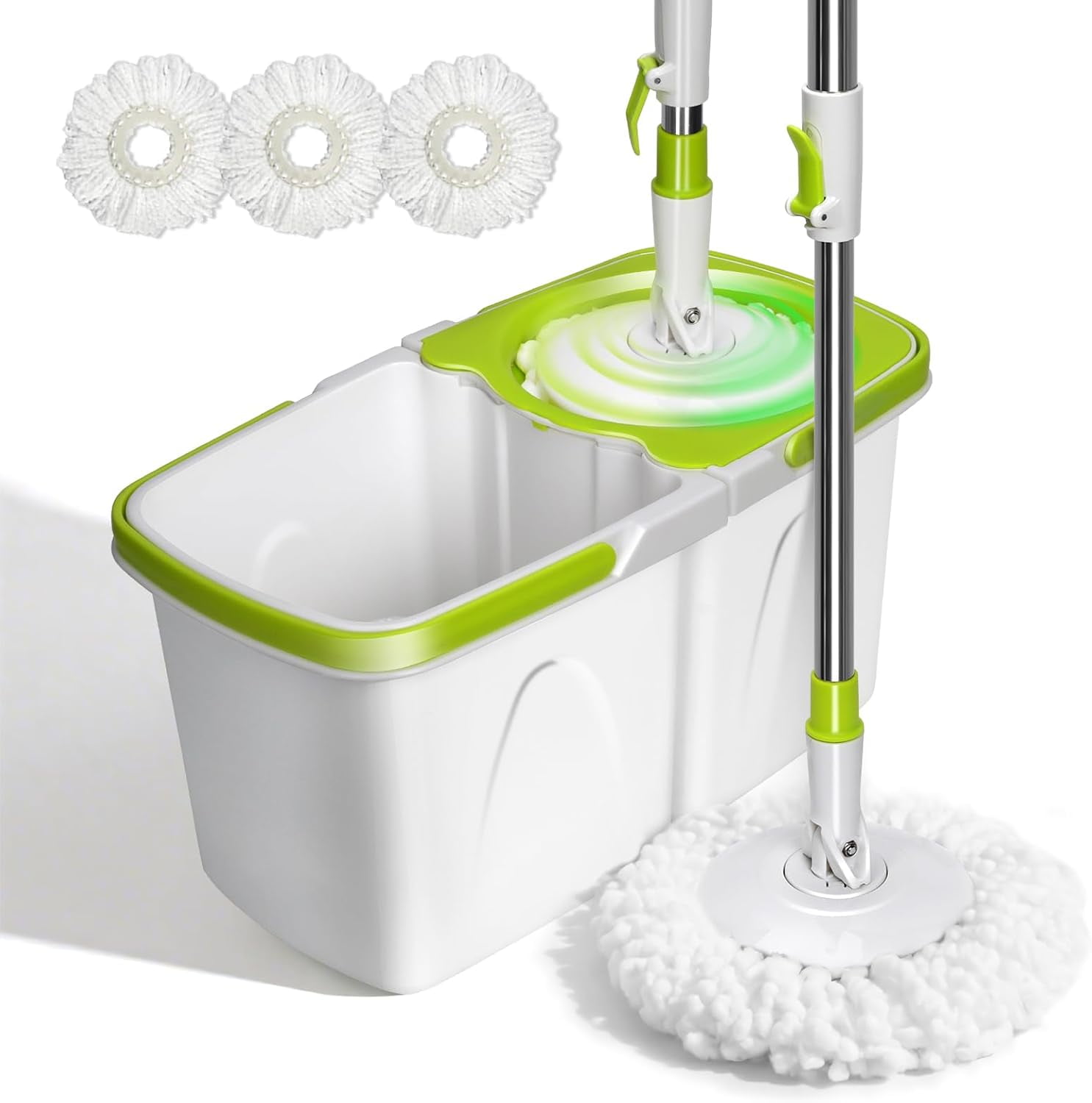 Spin Mop Bucket System, Foot-operated Spin Mop and Bucket with Wringer ...