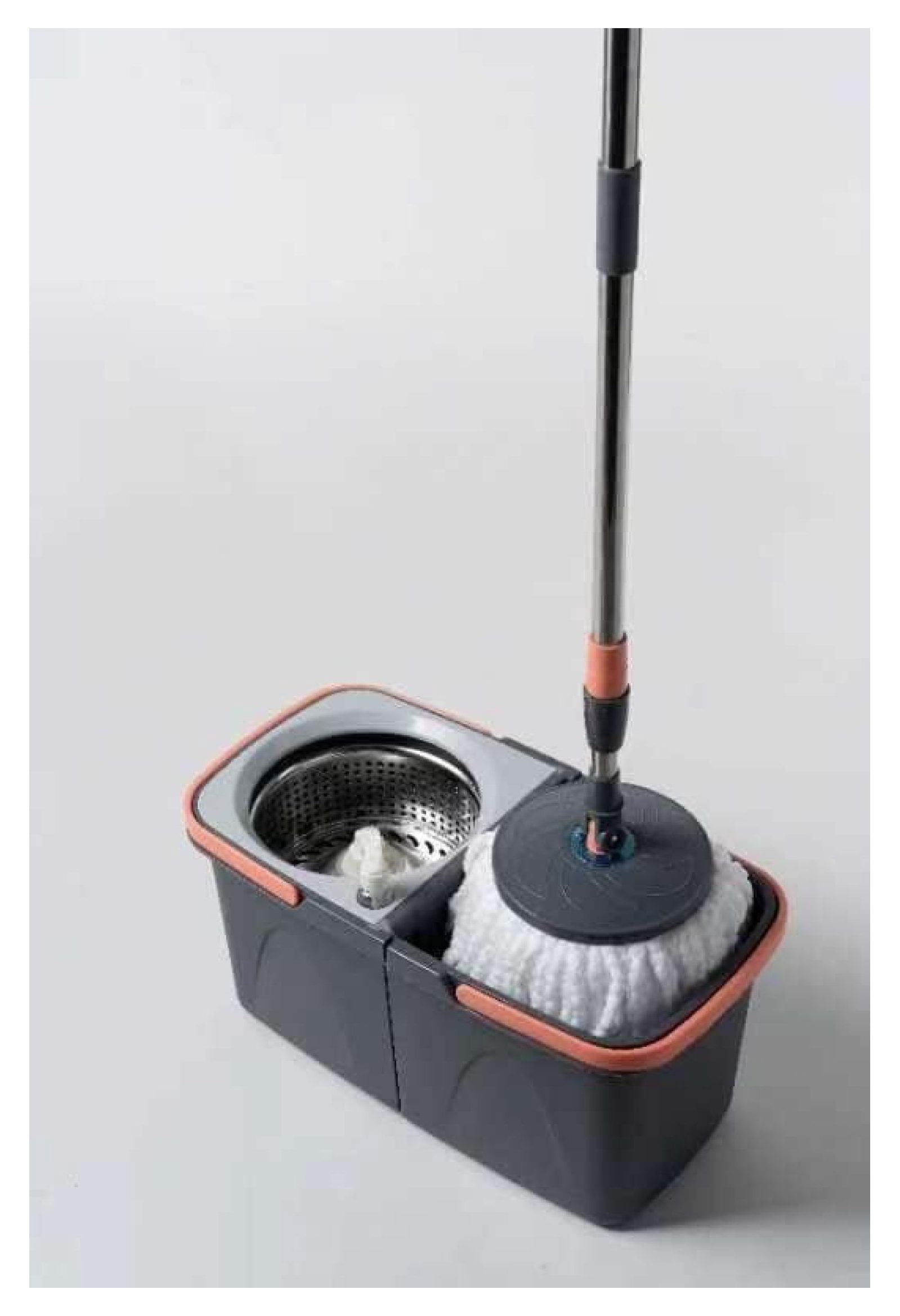 Spin Mop Bucket System with Wringer Set - Floor Mop Stainless Steel Mop ...