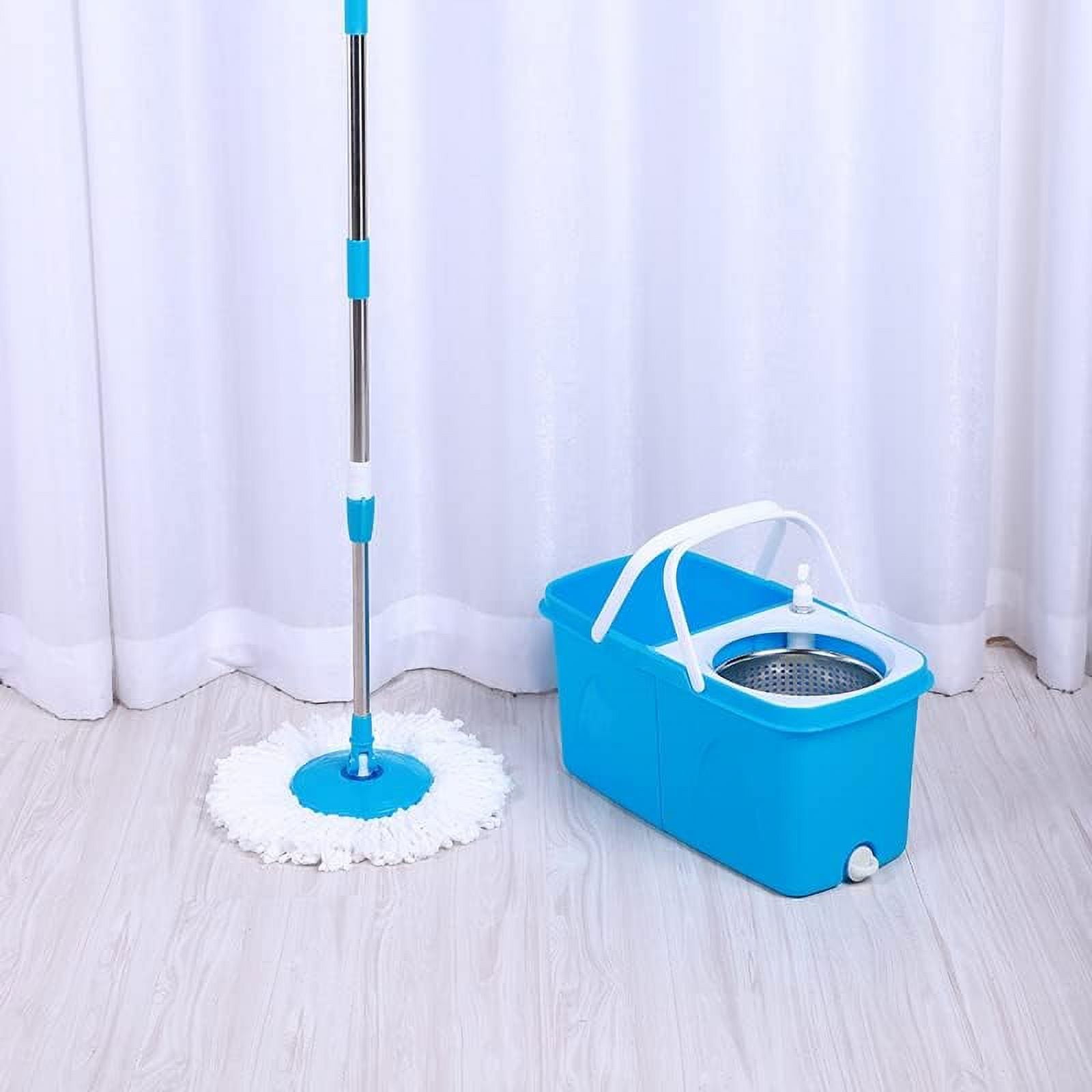 Spin Mop Bucket System with Wringer Set - Floor Mop Stainless Steel Mop ...