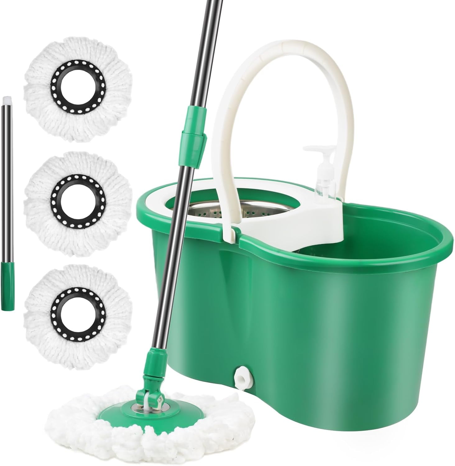 Spin Mop and Bucket with Wringer Set, 360°Spin Mop & Bucket Floor ...