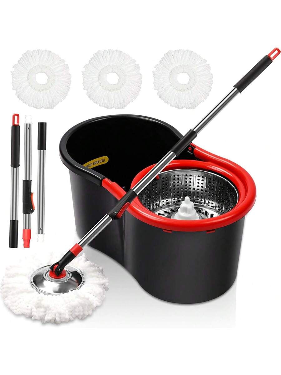 Spin Mop And Bucket With Wringer Set, 360° Spinning Mop Bucket System ...
