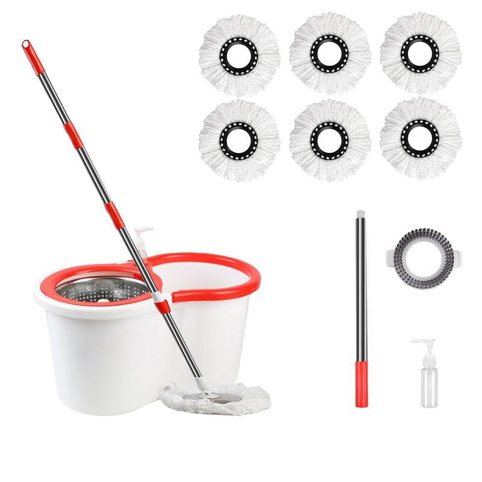 Spin Mop and Bucket with Wringer Set, 360° Spinning Mop Bucket System ...