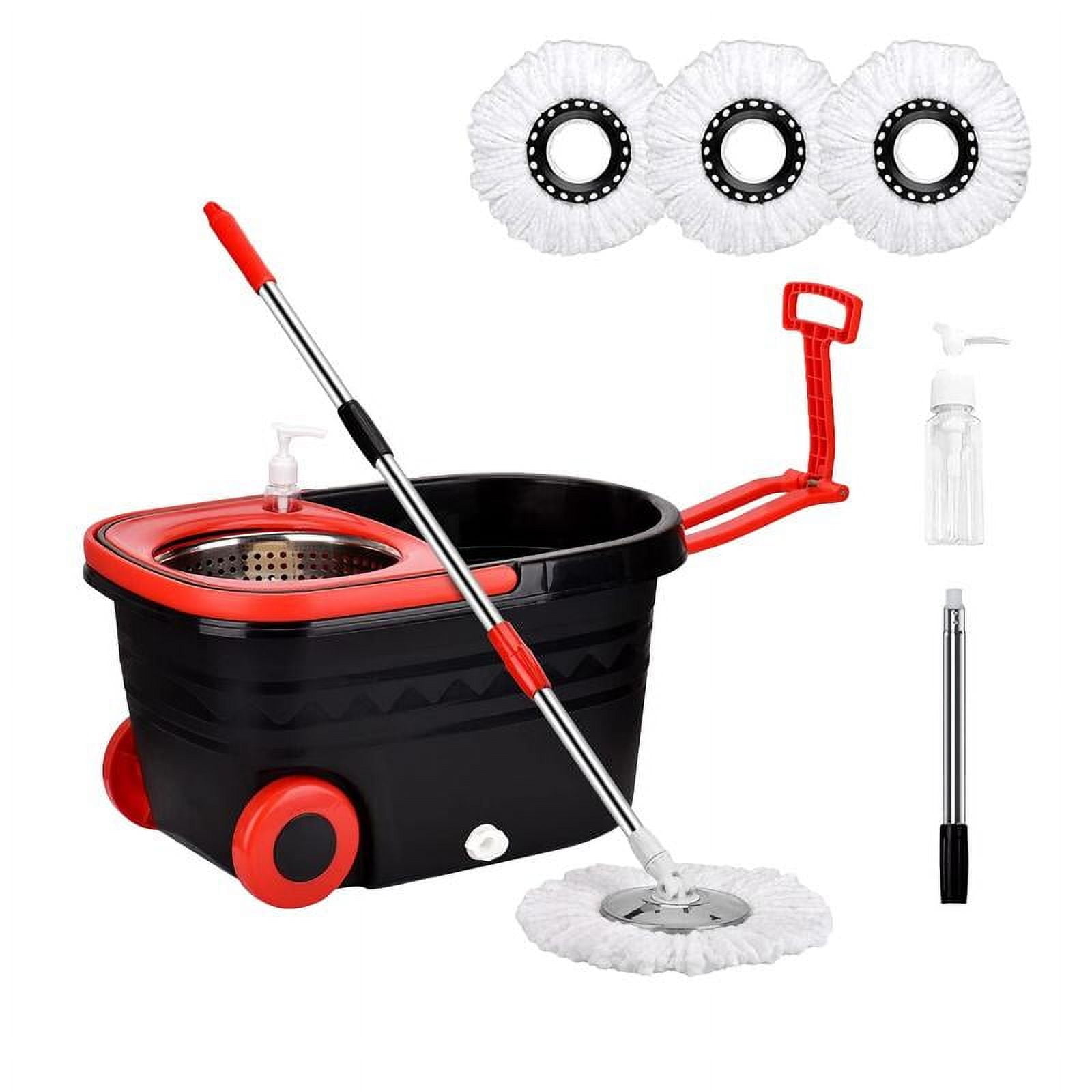 Spin Mop and Bucket with Wringer Set, 360° Spinning Mop Bucket System ...