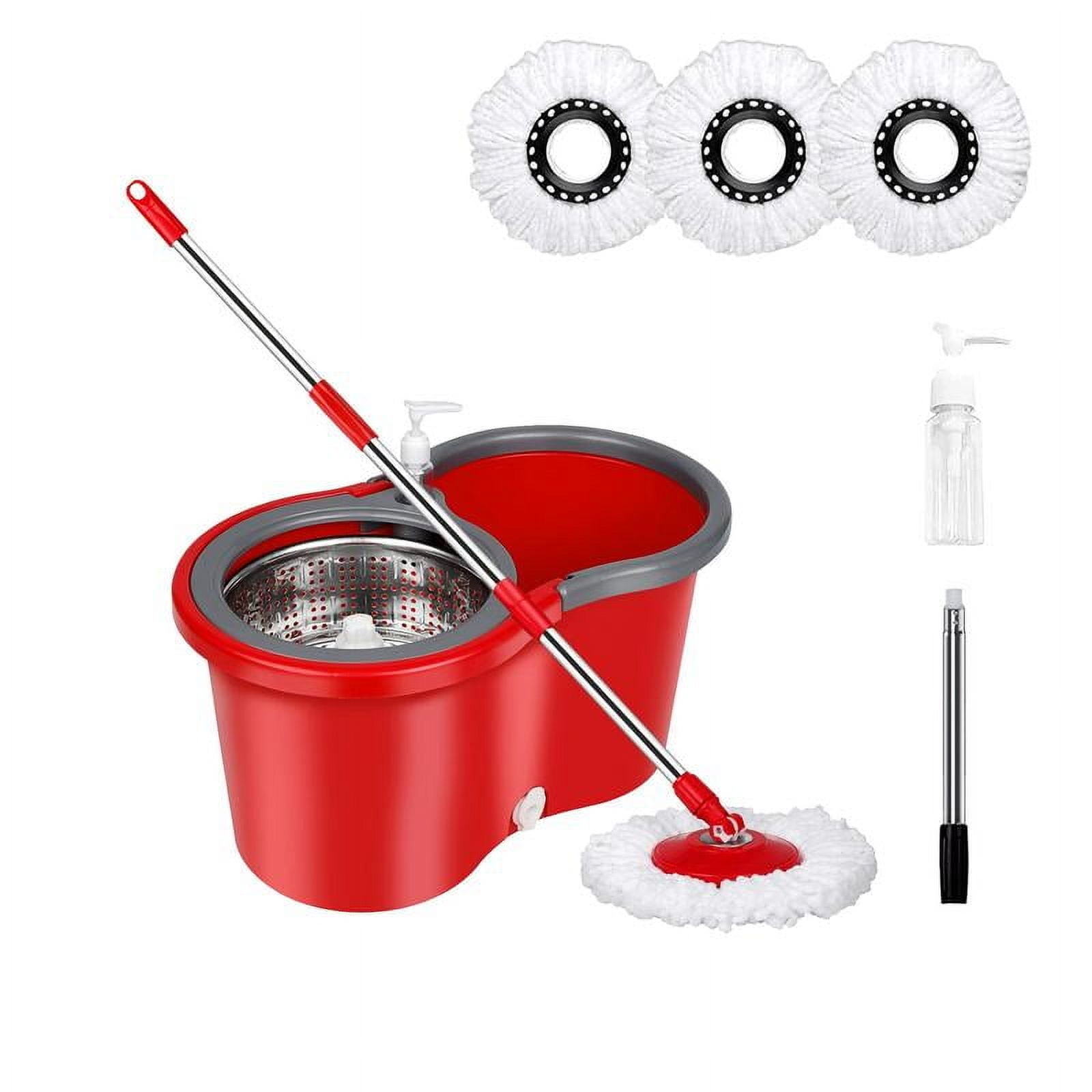 Spin Mop and Bucket with Wringer Set, 360° Spinning Mop Bucket System ...