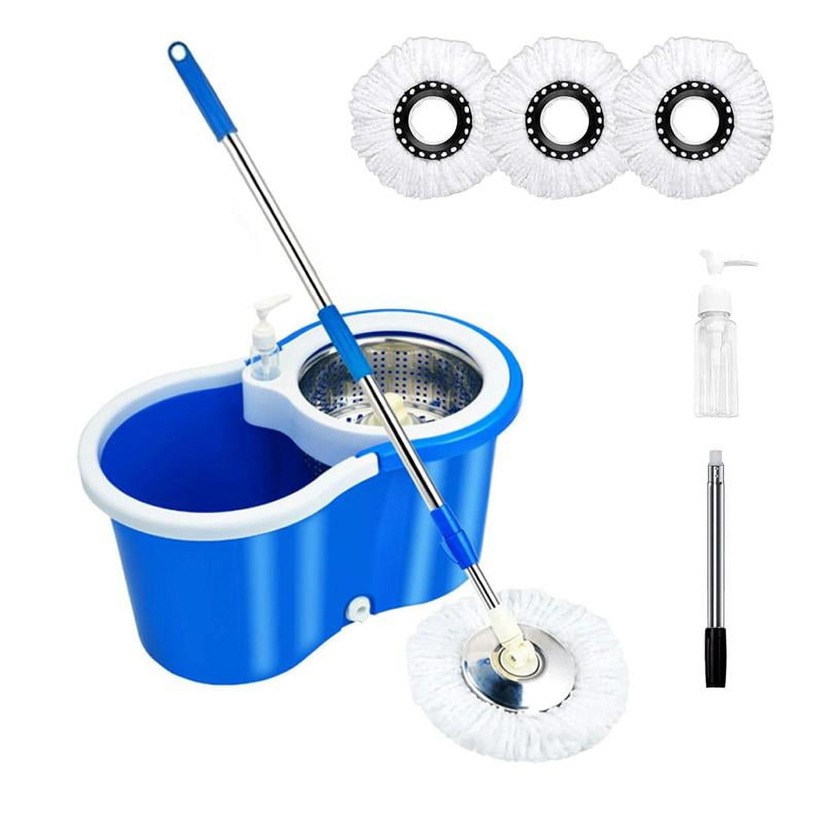 Spin Mop and Bucket with Wringer Set, 360° Spinning Mop Bucket System ...