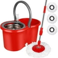 Spin Mop and Bucket with Wringer Set, 360° Spinning Mop Bucket System ...