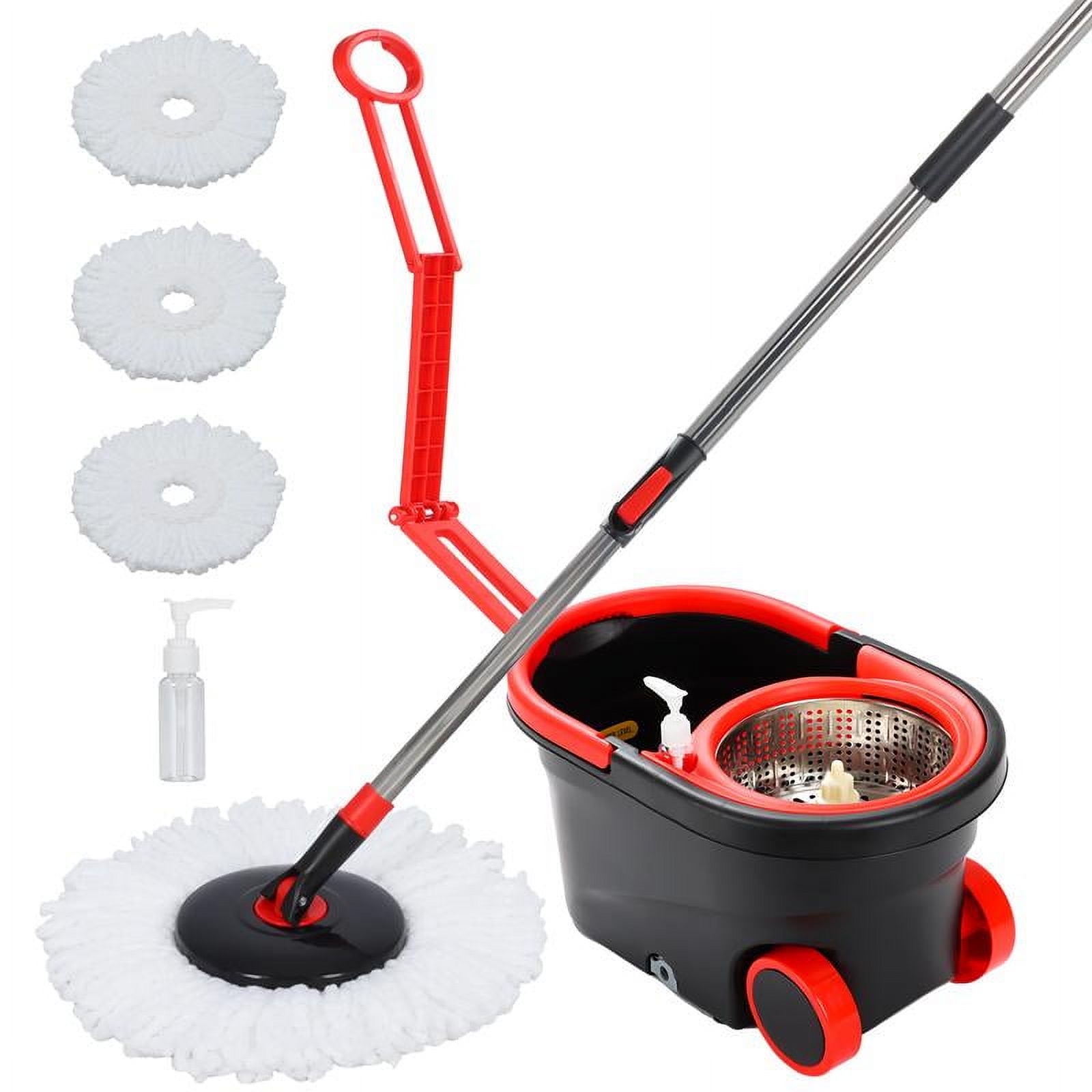 Spin Mop and Bucket with Wringer Set, 360° Spinning Mop Bucket System ...