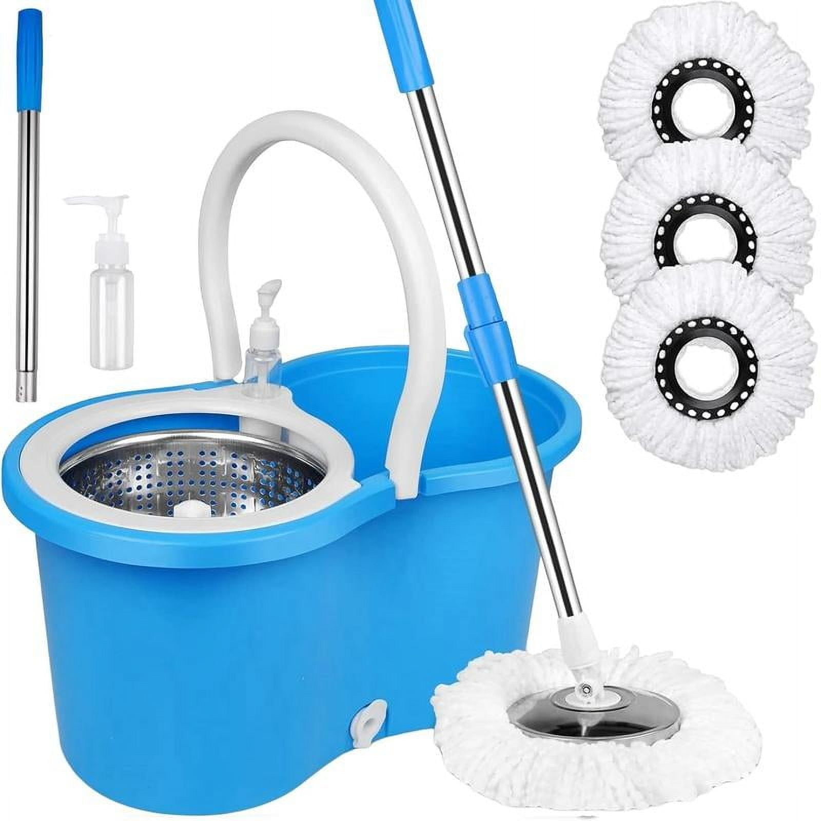 Spin Mop and Bucket with Wringer Set, 360° Spinning Mop Bucket System ...