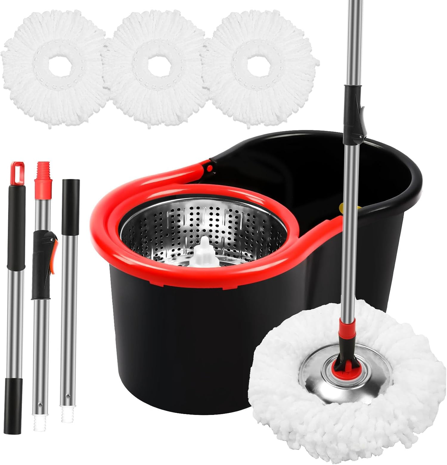 Spin Mop and Bucket with Wringer Set, 360? Spinning Mop Bucket System ...