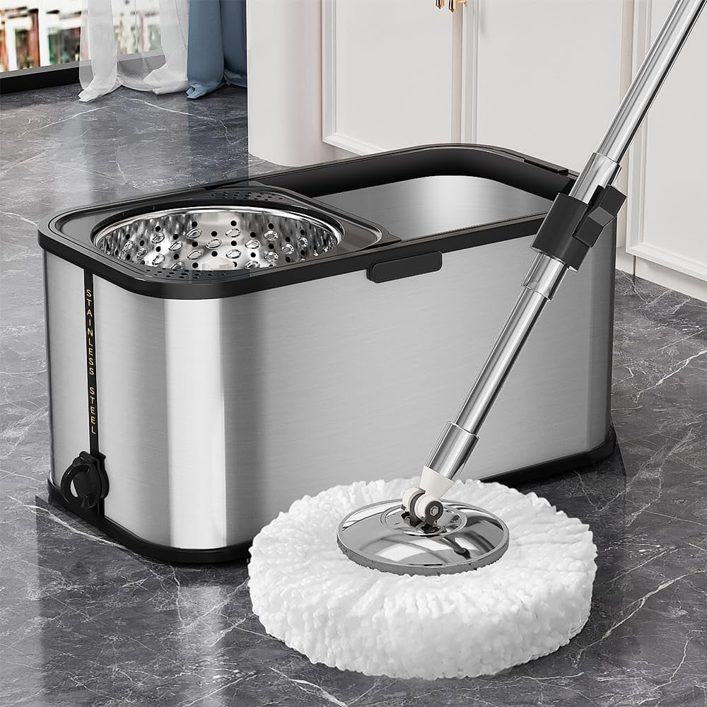 Spin Mop and Bucket with Wringer Set for Home,360° Mop and Bucket with ...