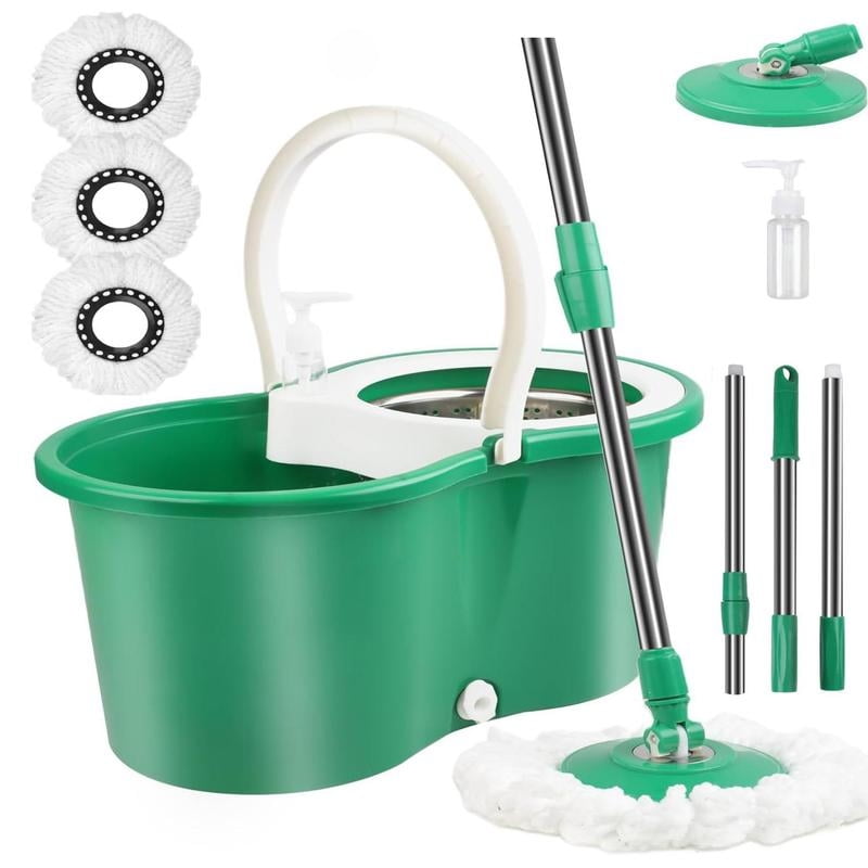Spin Mop Bucket with Wringer Set, Operable 360 ° Rotating Mop Bucket ...