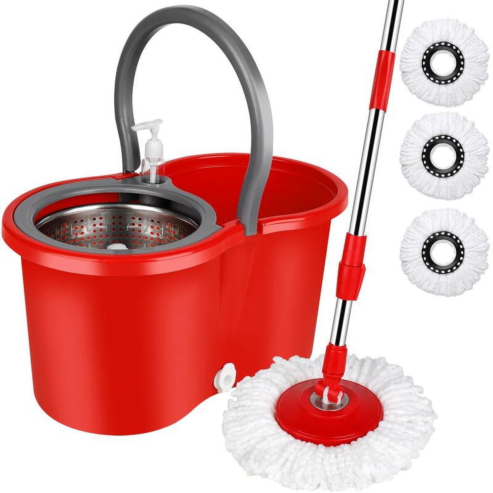 Spin Mop and Bucket with Wringer Set on Wheels, 360° Spinning Mop ...
