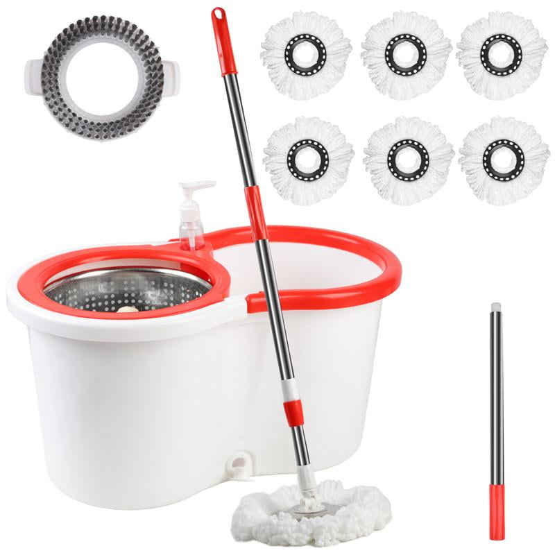 Spin Mop and Bucket with Wringer Set on Wheels, 360° Spinning Mop ...