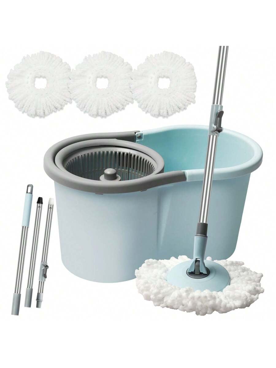 Spin Mop & Bucket with Wringer Set，360 Spinning with 3 Microfiber ...