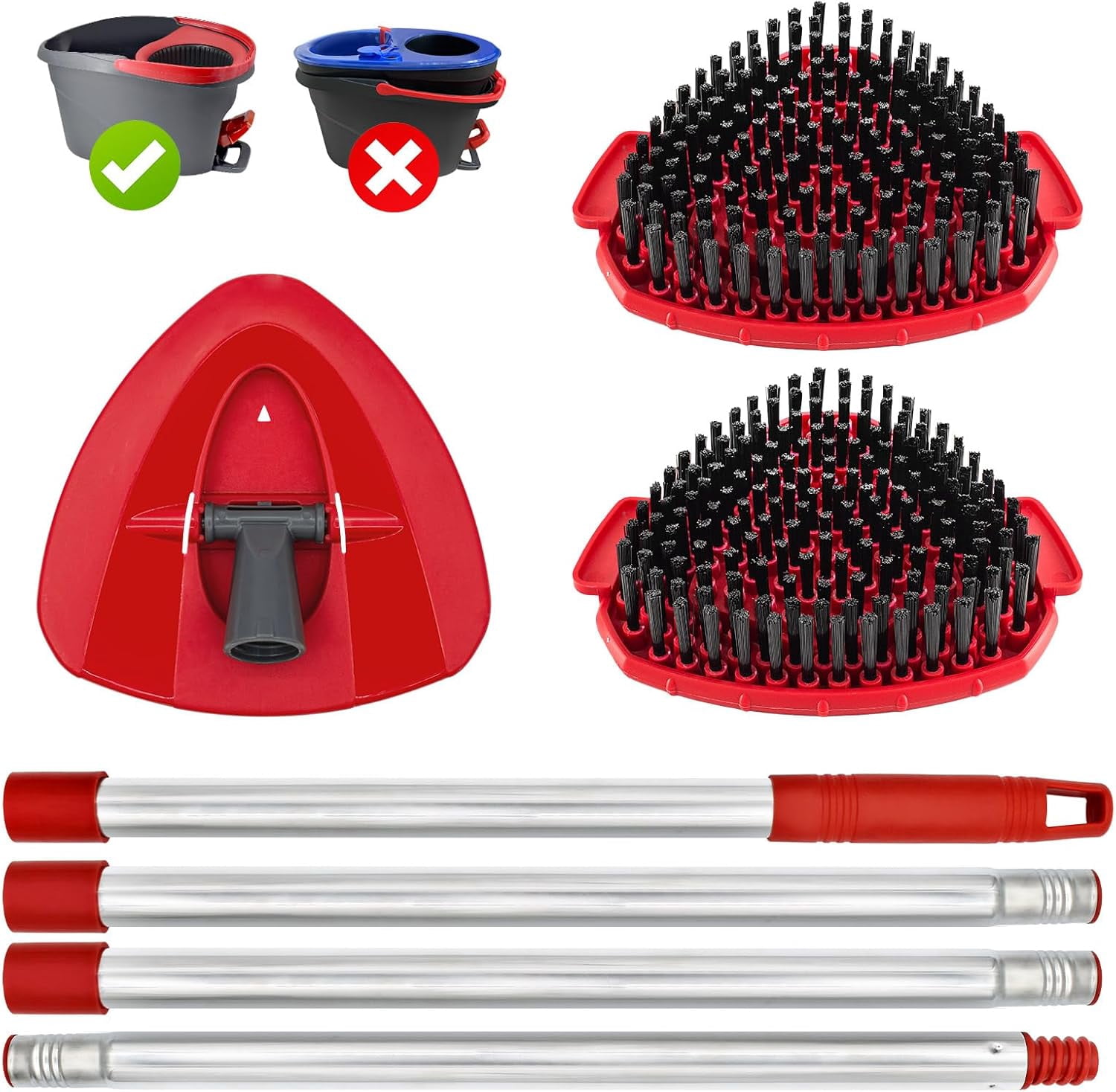 Spin Mop Handle Replacement for OCedar,Mop OCedar,4-Section 30-58" Handles O Cedar, 2 Pack ...