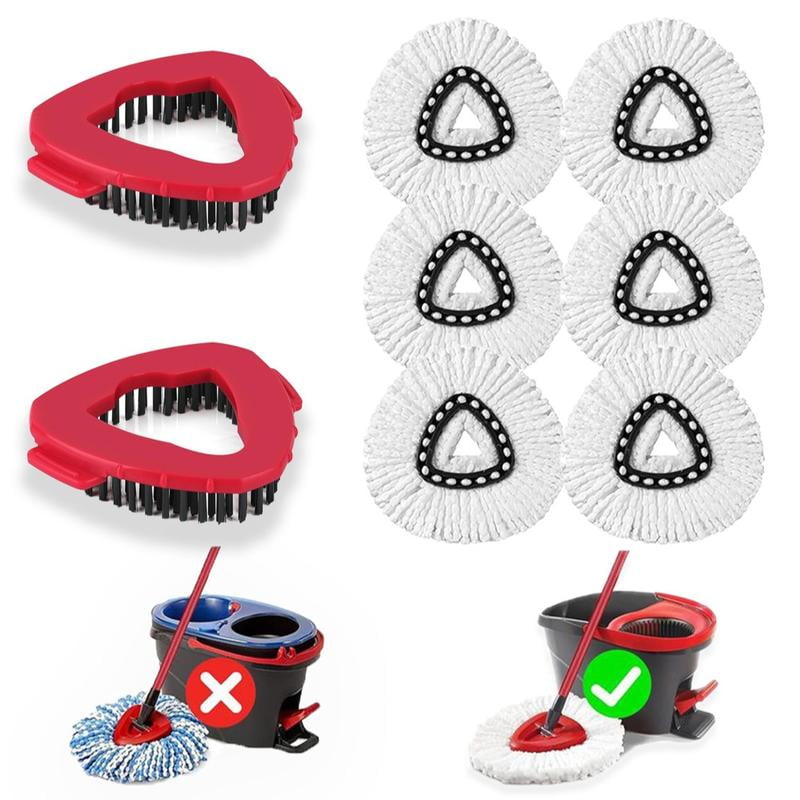 Spin Mop Head and Brush Replacement Compatible with O Cedar EasyWring 1 ...