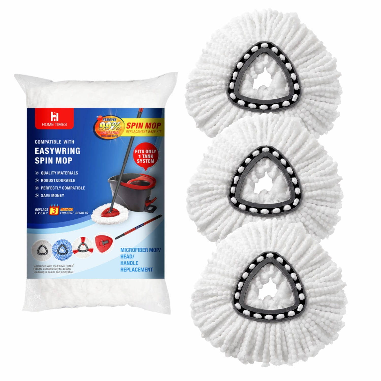 O Cedar Spin Mop Head, 3 Packs, Replacement Refill for Triangle Spin ...