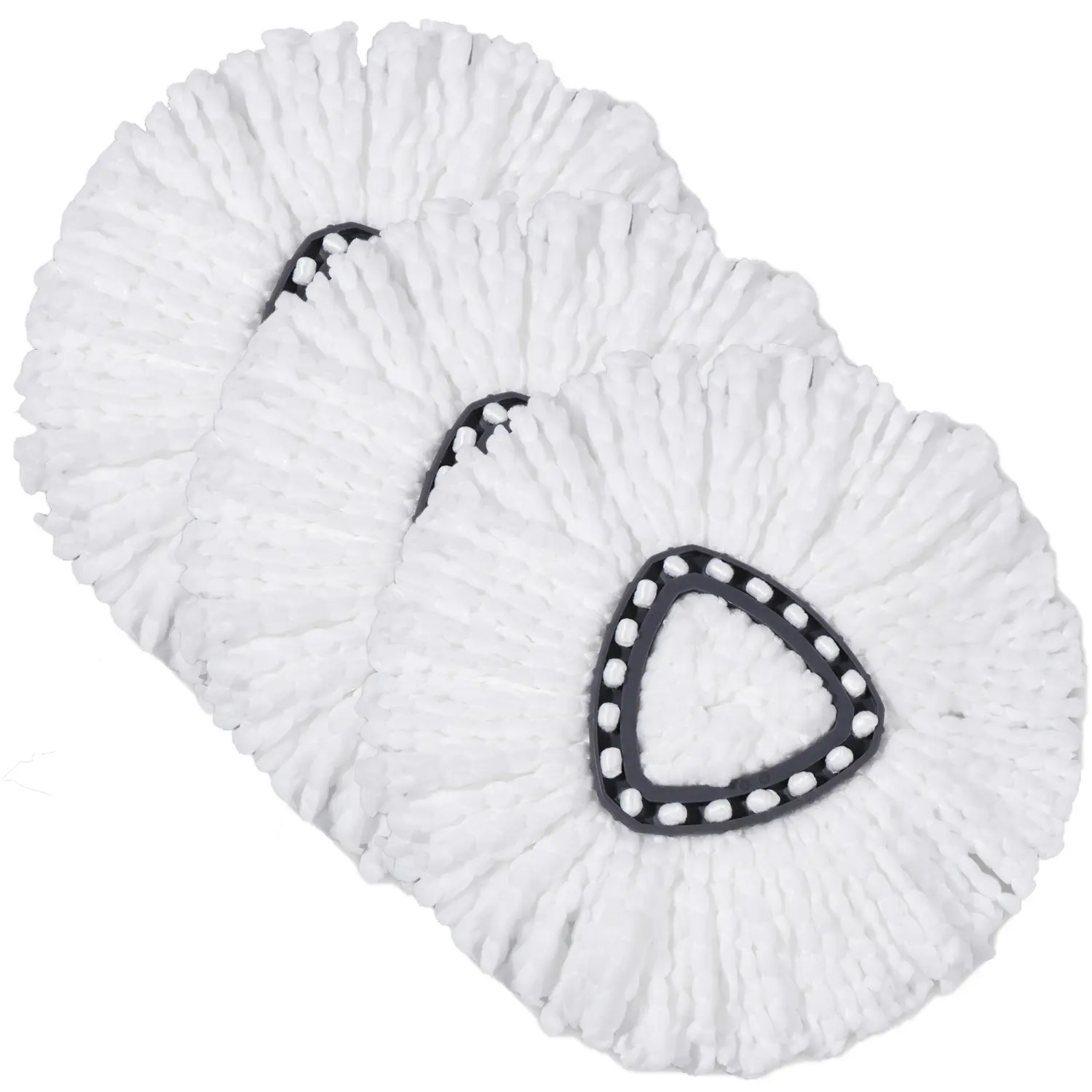 SUWU Spin Mop Head Refill, 3 Pack Replacement, Triangle Design, 80% ...