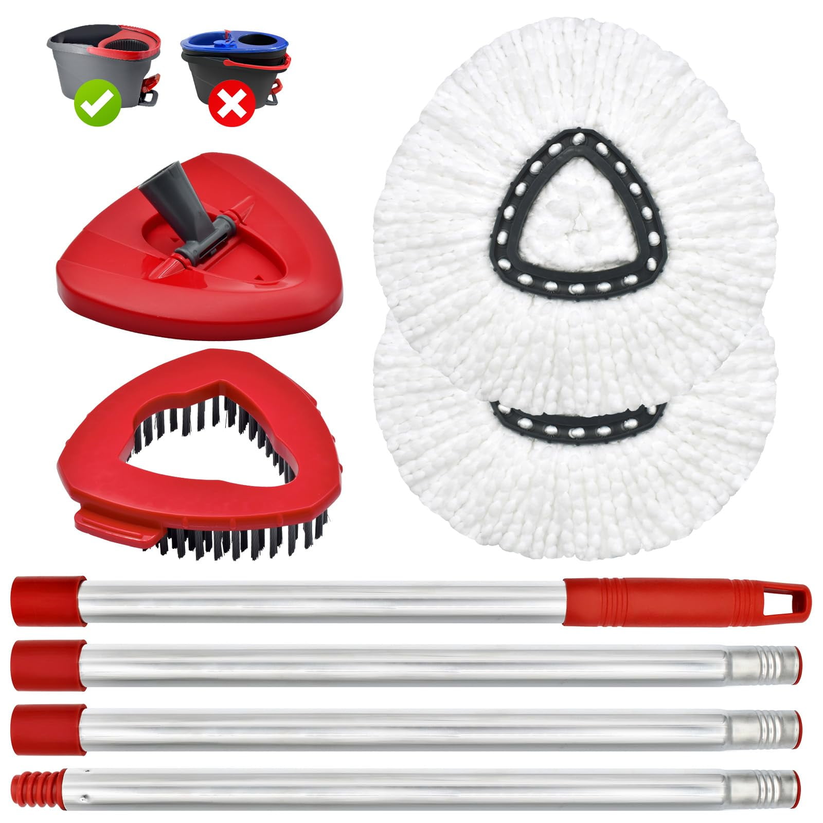 Spin Mop Head, Mop Replacement Handle,Brush,Base Compatible with O ...