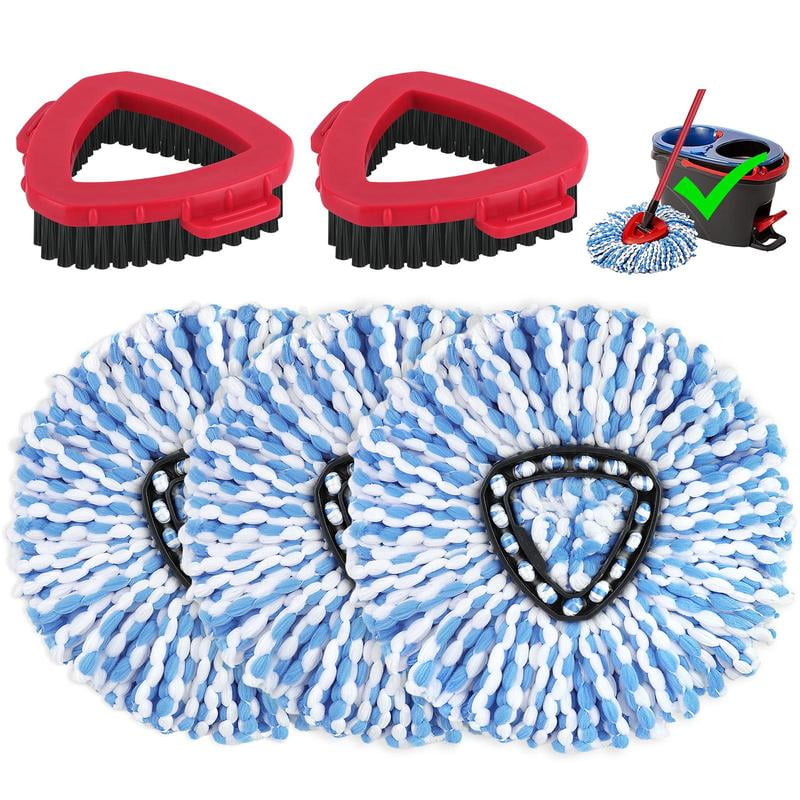 Spin Mop Heads Refills & Scrub Brush Bundle For O-Cedar RinseClean 2 ...