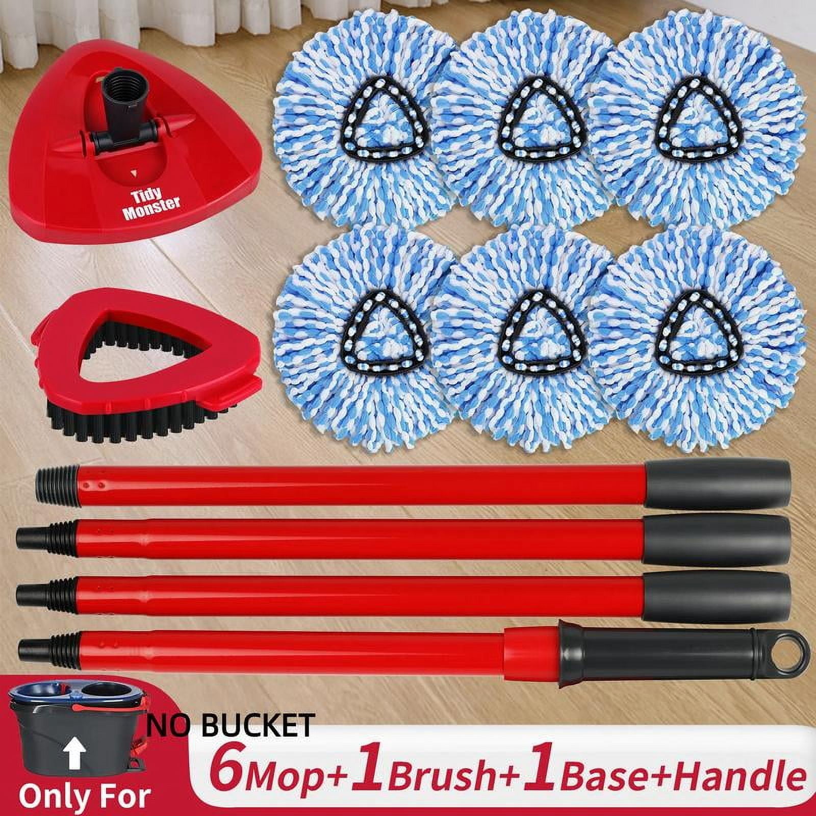 Spin Mop Heads and Scrub Brush Refills Bundles For Tank Mop Bucket and ...