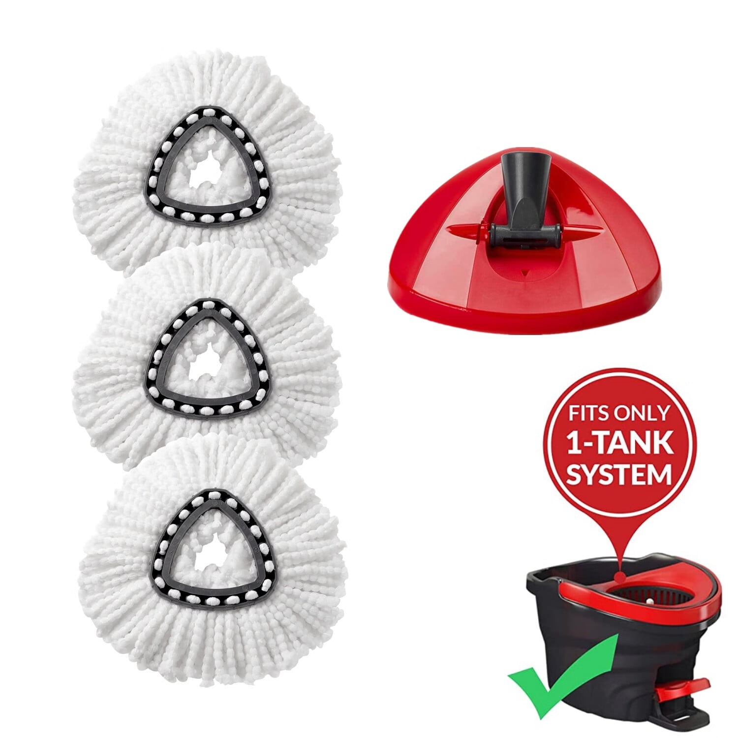 O Cedar Easywring Compatible Spin Mop Refill, 3 Pack Microfiber Refills ...