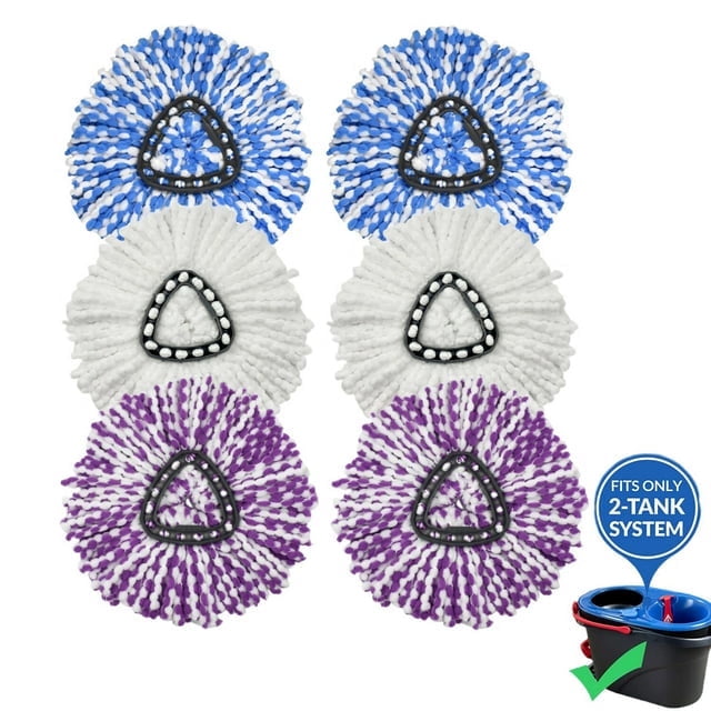 Spin Mop Refills for O-Cedar Spin Mop Rinseclean 2-Tank System, Easy ...