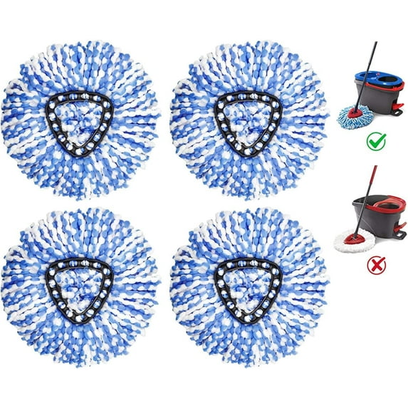 Spin Mop Replacement - 4 Pack RinseClean Mop Refills Compatible with ...